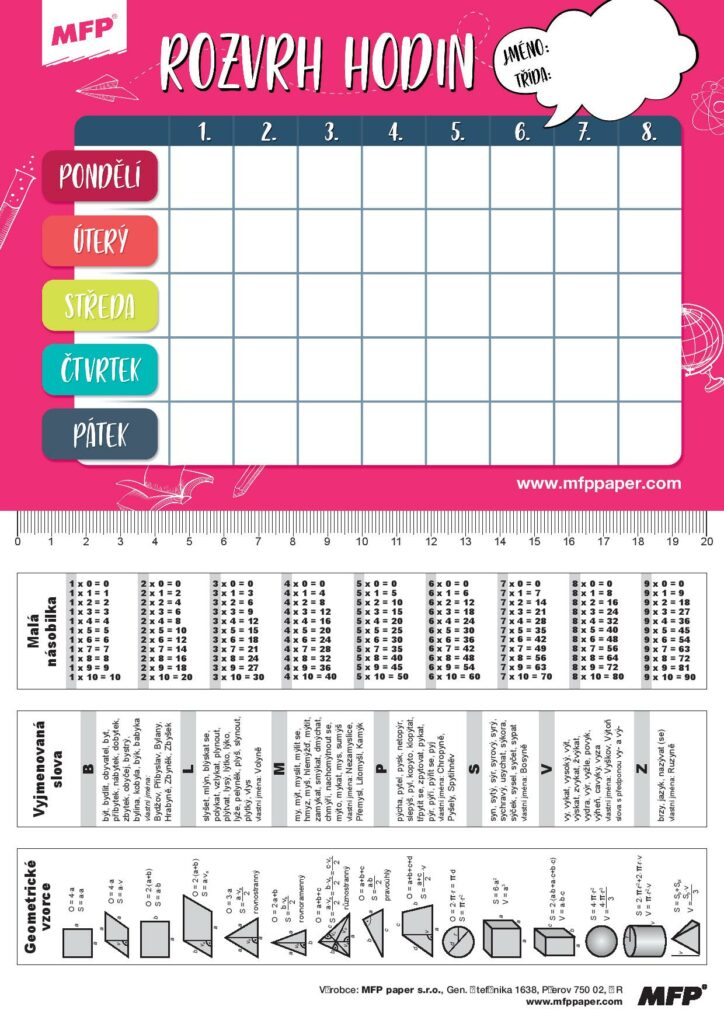 Rozvrh hodin k vytisknutí – MFP Blog