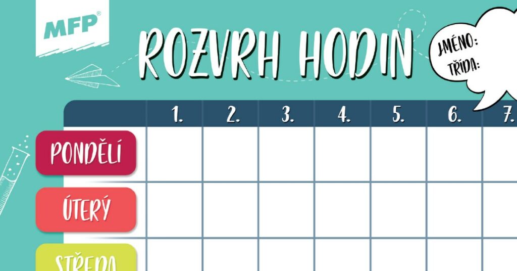 Rozvrh hodin k vytisknutí – MFP Blog